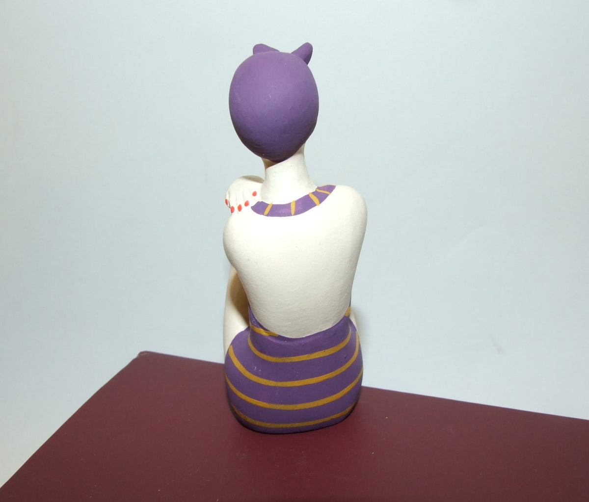 Bathing Beauty Figurine Figure Shelf Sitter Purple & Gold Stripe Patte ...