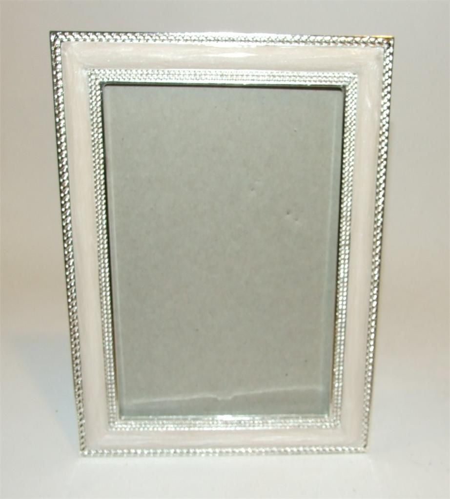 Ashleigh Manor Yvonne White & Silver Tone Picture Photo Frame 4 x 6 NI ...